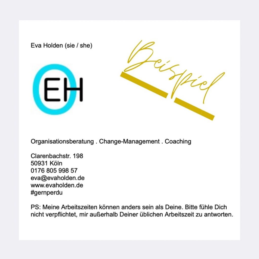 Kulturentwicklung per E-Mail-Abbinder - Eva Holden Organisationsentwicklung